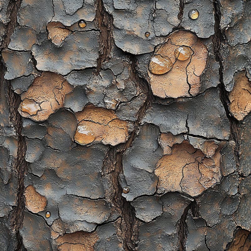 Close-up of Tree Bark Featuring Large, Rugged, Irregularly Shaped ...