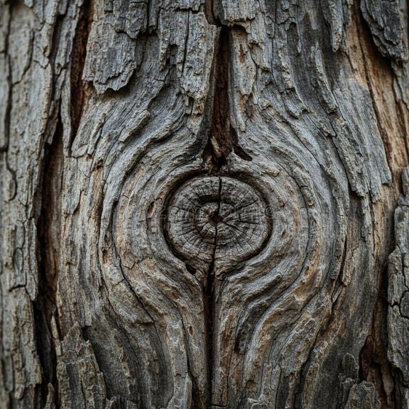 Close-up of a Tree Bark Section with Prominent Textures and Patterns. a ...