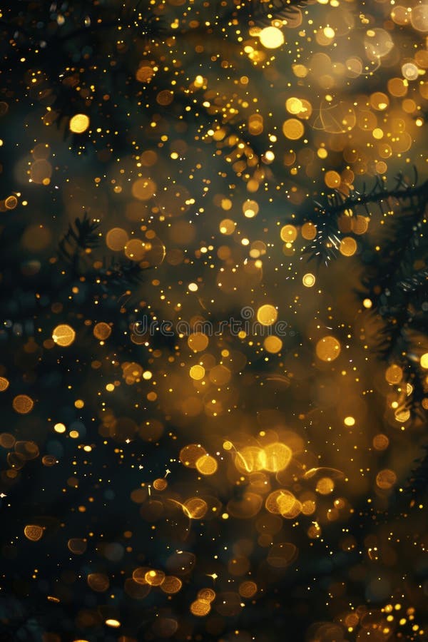 Close Up of a Tree with Festive Lights in the Background. Suitable for ...