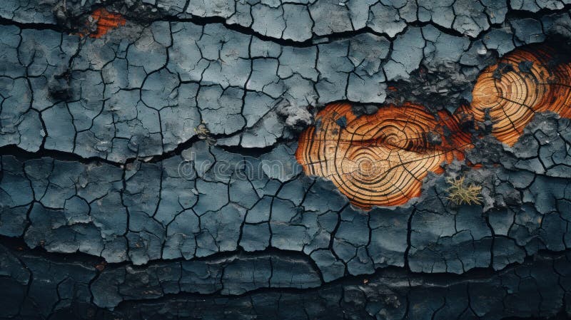 A Close Up of a Tree that Has Been Burned on the Bark, AI Stock ...