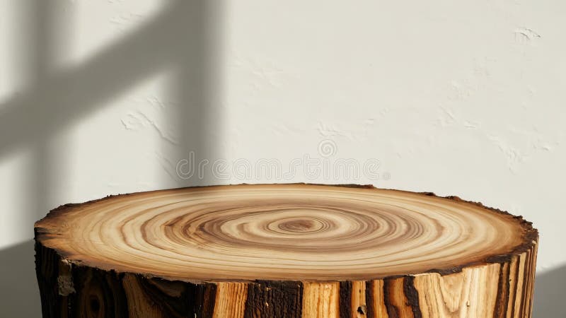 Close-up of a Tree Ring Slice on a White Background with Soft Shadows ...
