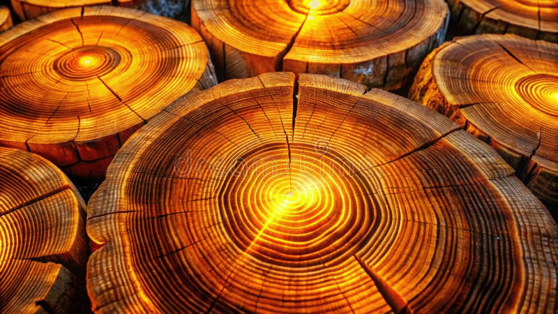 Close Up of Tree Rings Showcasing Intricate Patterns and Warm Lighting ...
