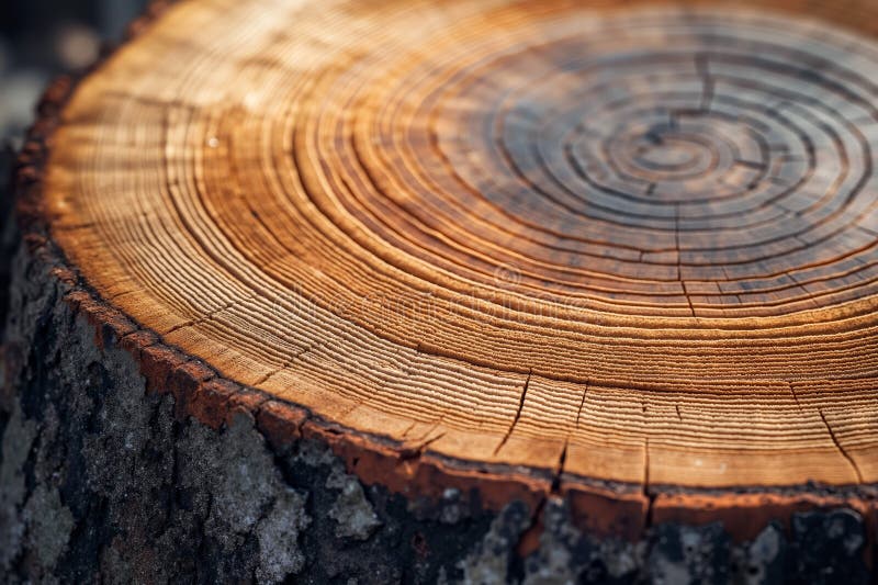 A Close Up of a Tree Stump with a Cross Section of a Log Stock Photo ...