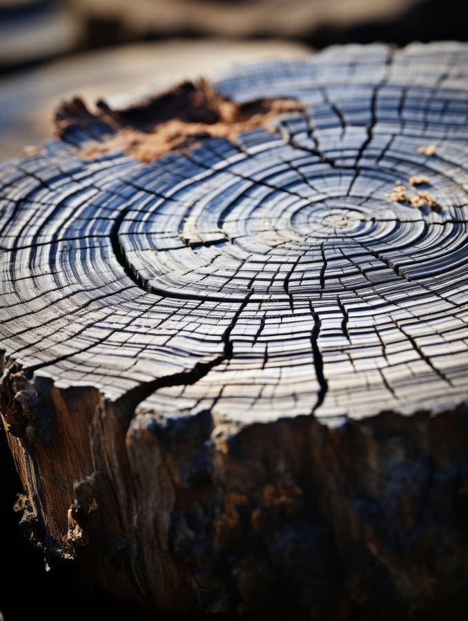 A Close Up of a Tree Stump with Rings on it Stock Illustration ...