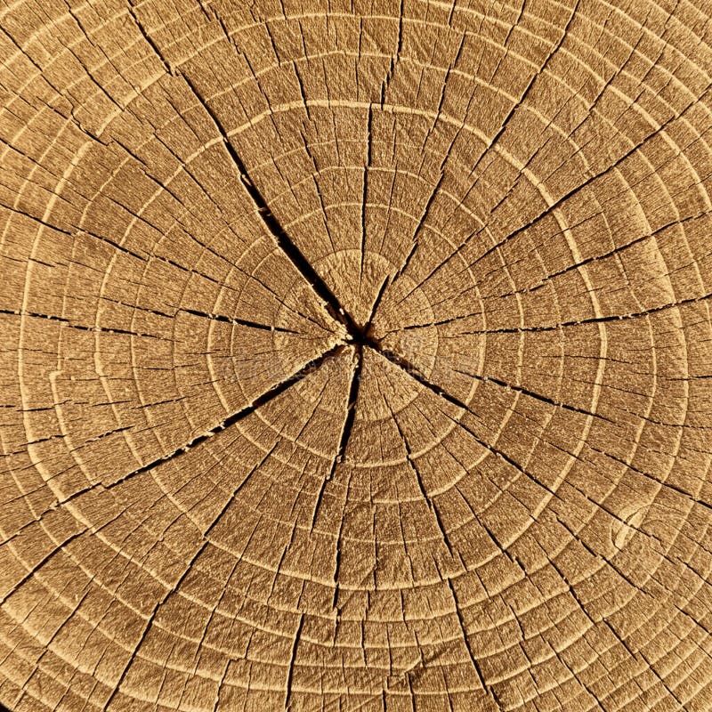 Close-up of a Tree Trunk Cross-section Displaying Growth Rings and ...