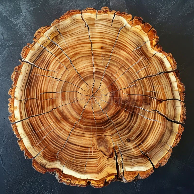Close-up of Tree Trunk Cross-Section. Generative Ai Stock Illustration ...