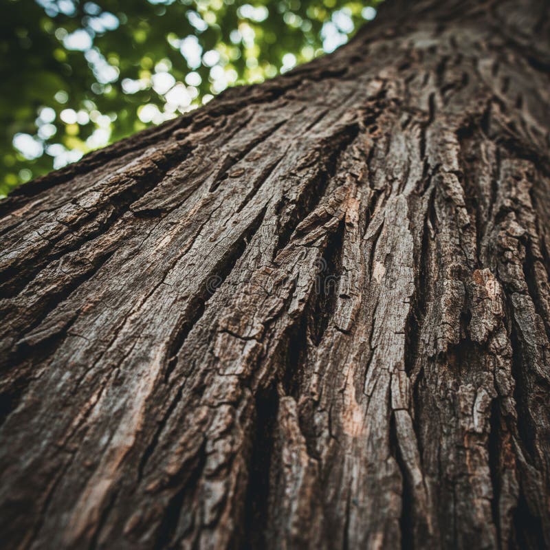 Close-up of a Tree Trunk with Rough, Textured Bark. the Bark is Deeply ...