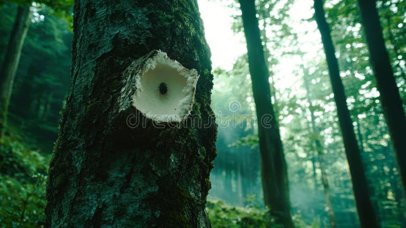 Close-Up of Tree Trunk with Unique Hollow in Forest Environment Stock ...