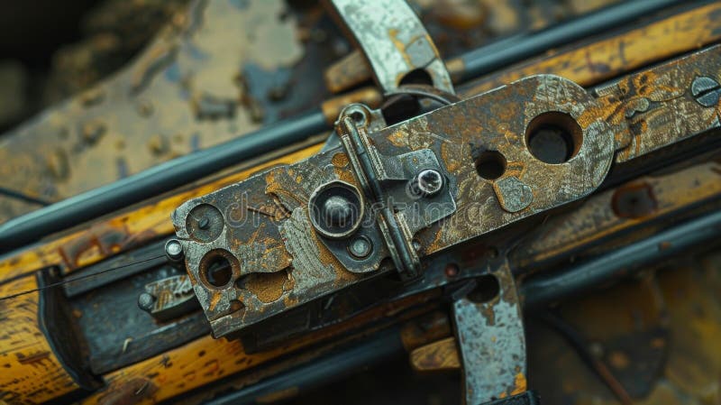 Close Up of the Trigger Mechanism of a Rusty Crossbow Stock Image ...