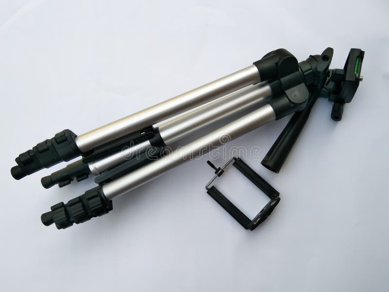 Close Up of Tripod on a White Background. Stock Photo - Image of tripod ...