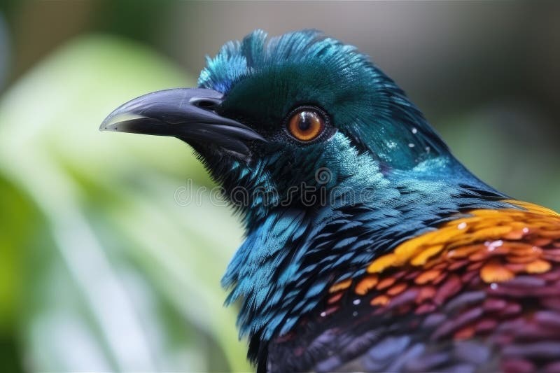 Close-up of Tropical Garden Bird, with Its Feathers in Full View Stock ...