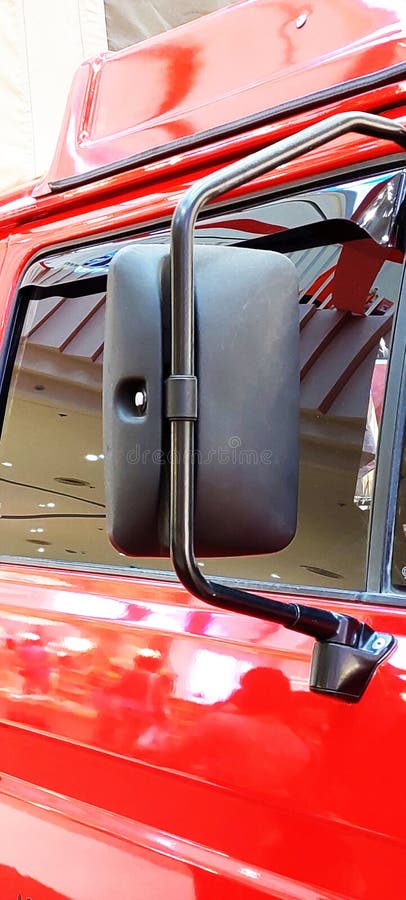 Close Up Truck Side Rear View Mirror Stock Photo - Image of wheel ...