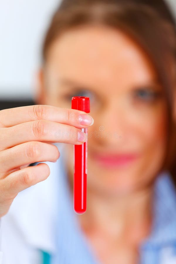 Close Up on Tube with Sample in Hand of Researcher Stock Photo - Image ...