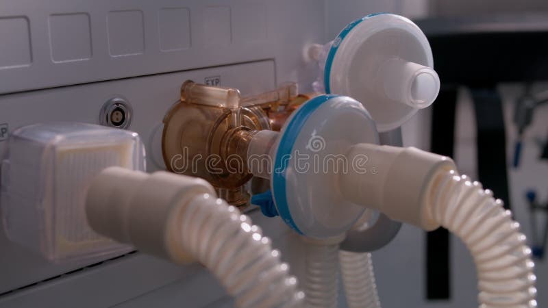 Close Up Tubes of Life Support or Artificial Ventilation Device Stock ...