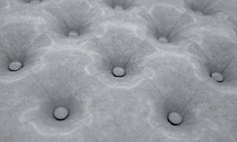 Close-up of Tufted Leather Surface in Soft, Light Gray Color with ...