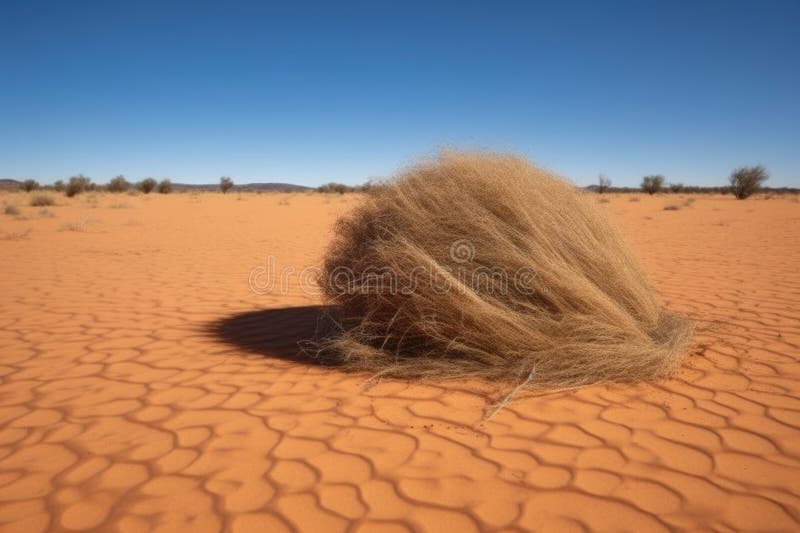 Close-up of Tumbleweed Rolling on Sandy Desert Ground Stock Photo ...