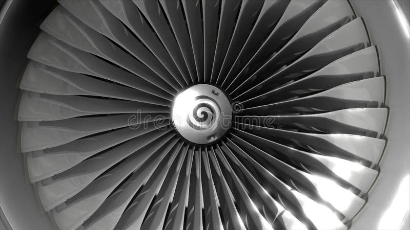 Close Up Turbine Engine Front Fan, Engineering, Jet. Stock Footage ...