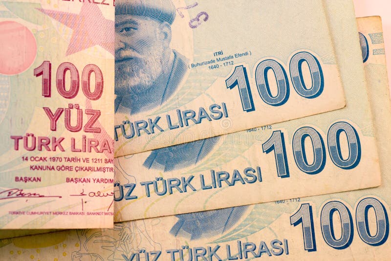 Close Up Turkish Lira Currency Note TRY Stock Image - Image of note ...
