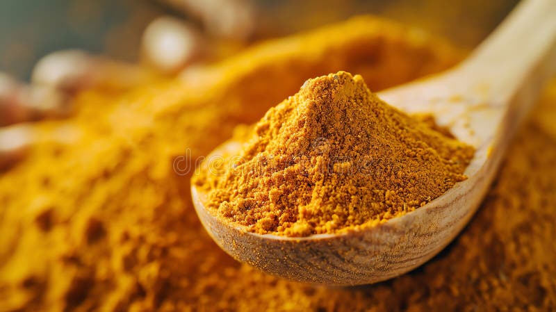 Close-up of Turmeric Powder with Fresh Roots Stock Illustration ...
