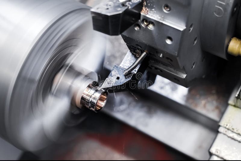 Close-up of Turning Work on a Machine, Turning a Metal Workpiece ...