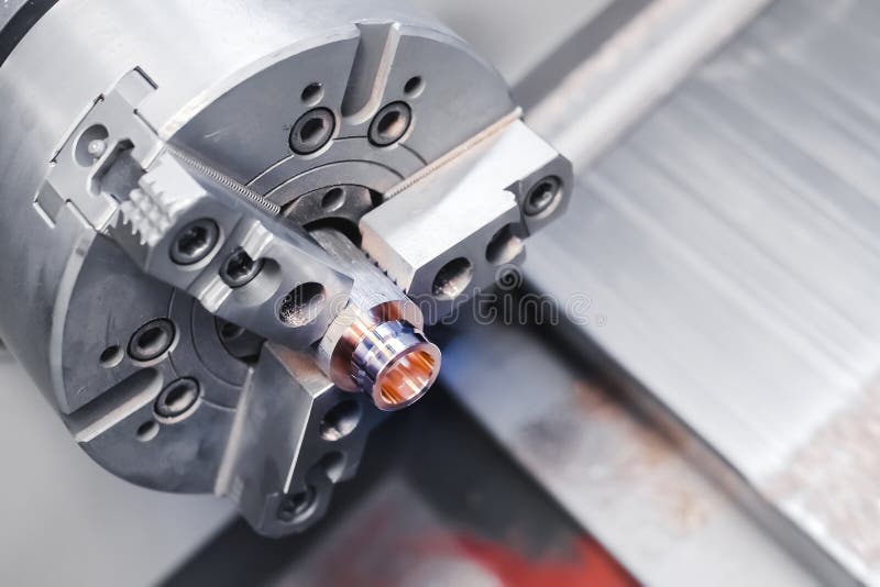 Close-up of Turning Work on a Machine, Turning a Metal Workpiece ...