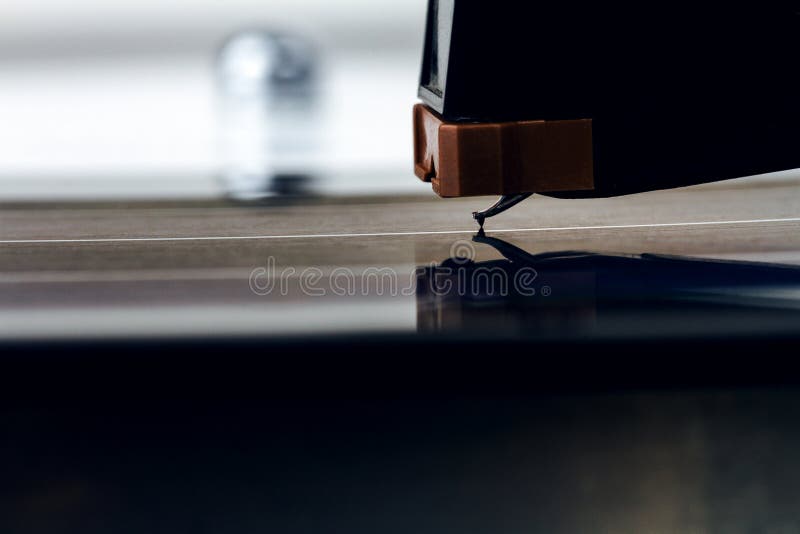 Close Up of Turntable Needle on a Vinyl Stock Image - Image of needle ...