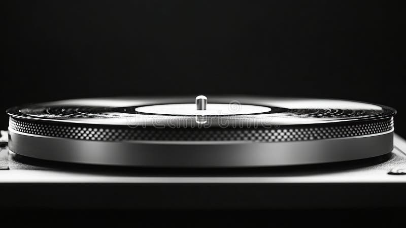 Close-up of a Turntable with a Shiny Record Stock Illustration ...