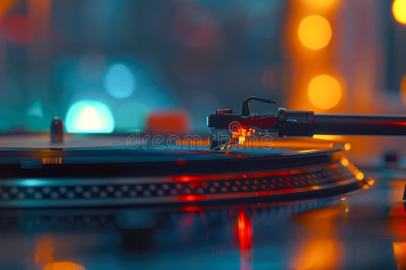 Close-up of Turntable Vinyl Record Player Stock Illustration ...