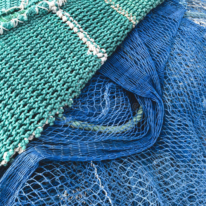 Turquoise and Blue Fishing Nets Stock Image - Image of turquoise ...