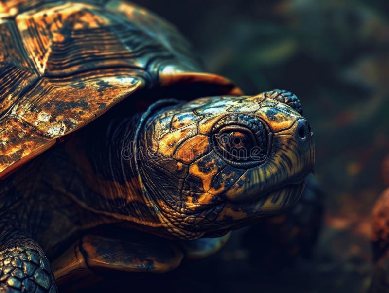 A close up of a turtle stock illustration. Illustration of slow - 302233435