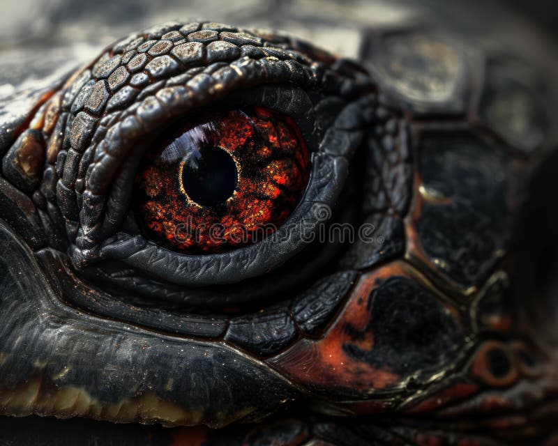 A Close Up of a Turtle S Eye Stock Illustration - Illustration of ...