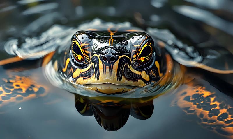 Close-up of a Turtle S Head Emerging from Water Stock Video - Video of ...