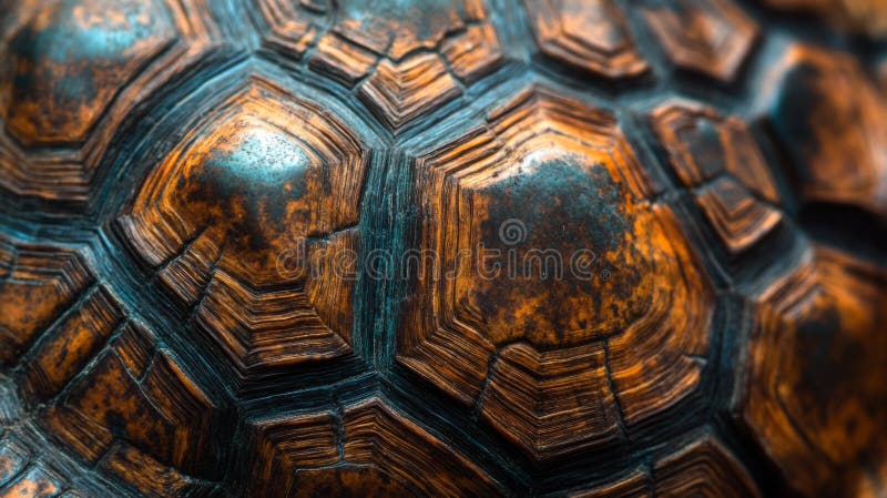 Close-up of a Turtle Shell S Textured Pattern Stock Illustration ...