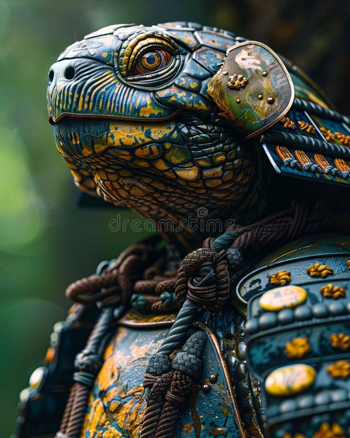 A Close Up of a Turtle Wearing Armor Stock Image - Image of closeup ...