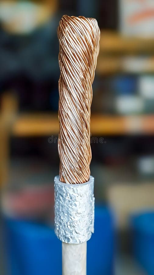 Close-up of a Twisted Copper Wire End Stock Illustration - Illustration ...