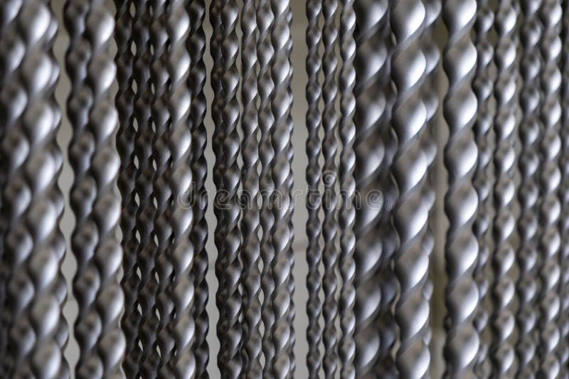 Close-up of Twisted Metal Rods with Intricate Patterns in Industrial ...
