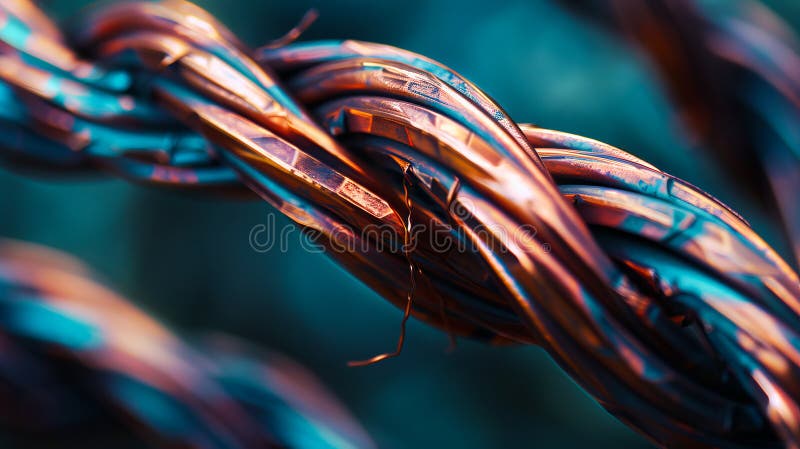 A Close Up of a Twisted Piece of Wire Stock Photo - Image of wrap ...