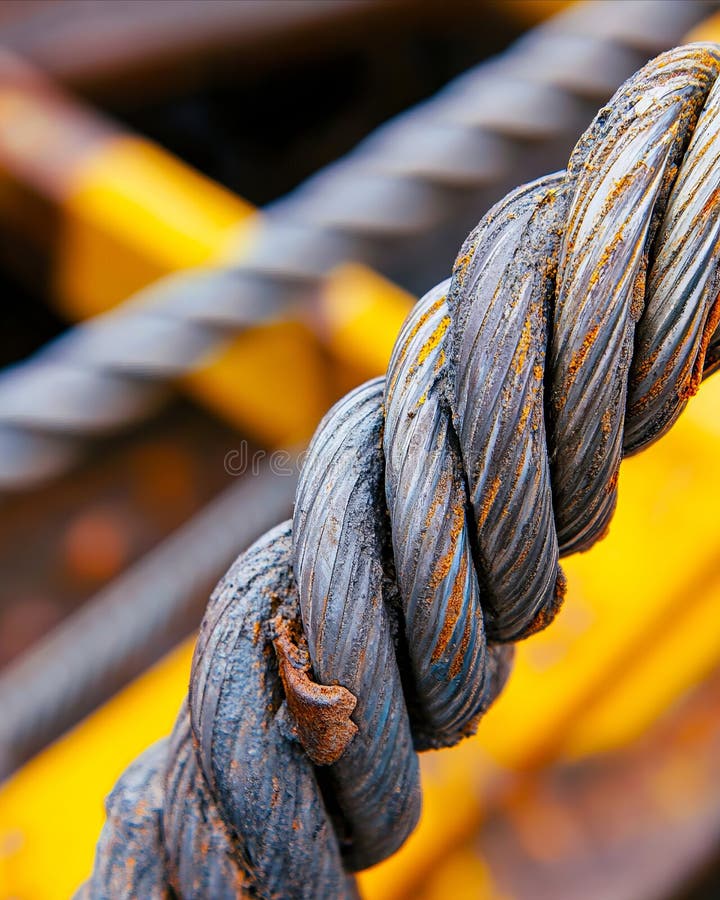 A Close Up of a Twisted Rope on a Yellow Boat Stock Image - Image of ...