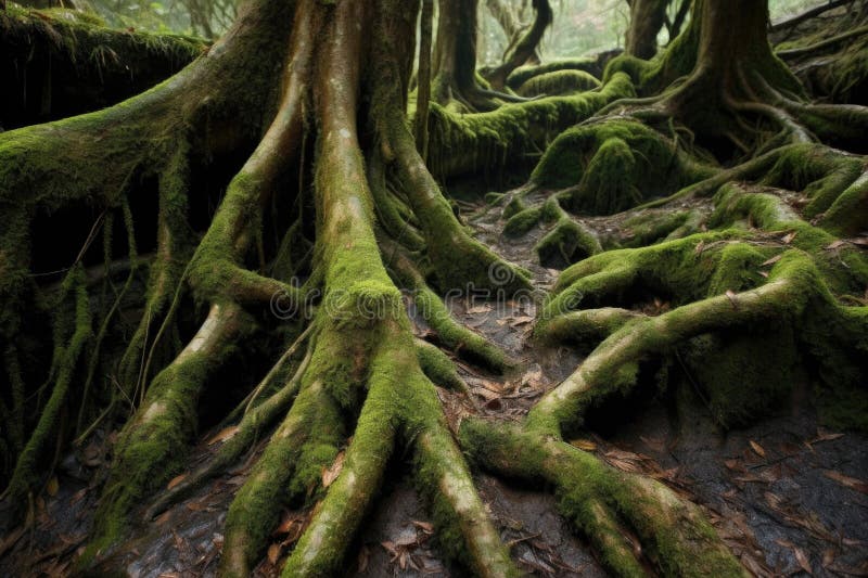 Tree Roots Growing Deep into Ground Stock Image - Image of generated ...