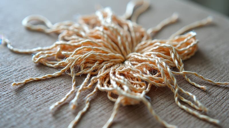 Close-up of Twisted Yarn on Textured Surface Stock Illustration ...