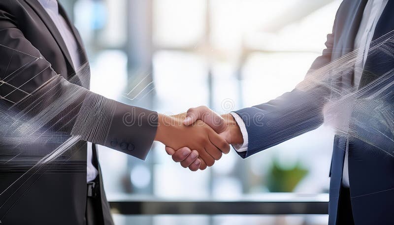 Close Up of Two Business Professionals Shaking Hands in Modern Office ...