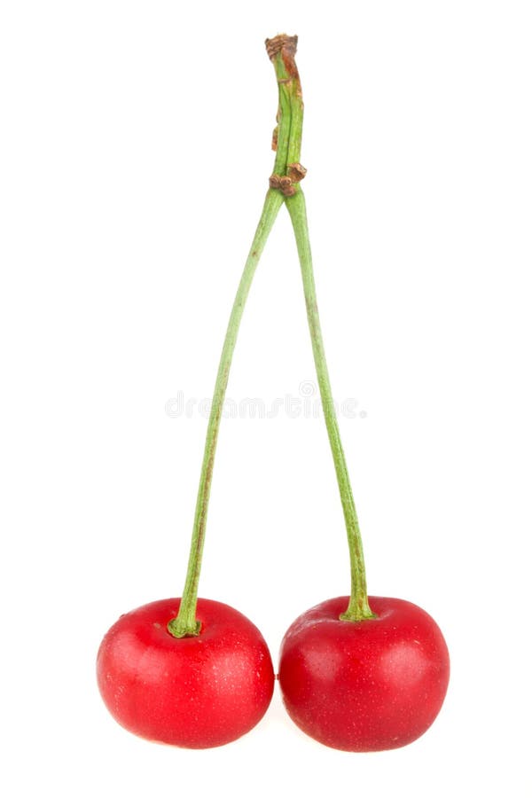 Close-up two cherry stock photo. Image of isolated, macro - 10604942