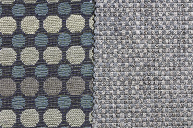 Close Up of Two Fabric Design Patterns Stock Photo - Image of ...