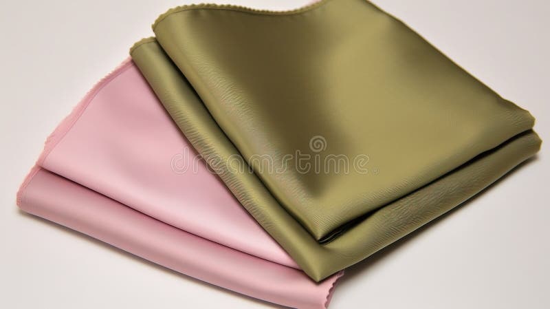 A Close Up of Two Folded Sheets on a White Surface with a Pink and ...