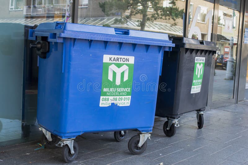 Close Up Two Garbage Containers at Amsterdam the Netherlands 5-8-2024 ...