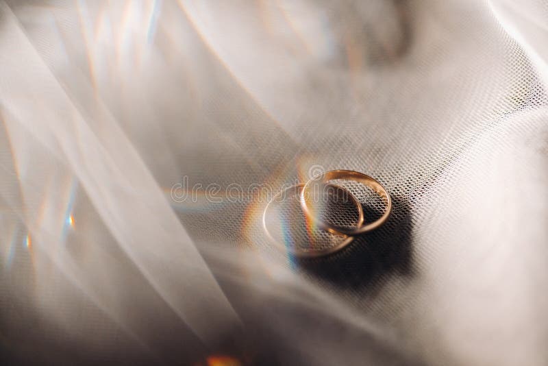 Close-up of Two Gold Wedding Rings for a Wedding Stock Image - Image of ...