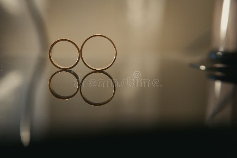 Close-up of Two Gold Wedding Rings for a Wedding Stock Image - Image of ...