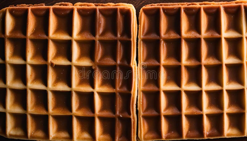 Close-up of Two Golden Waffles Stock Illustration - Illustration of ...
