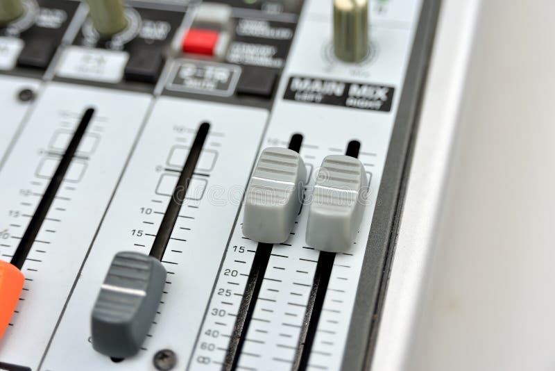 Faders at mixing pult stock image. Image of electronic - 11161101