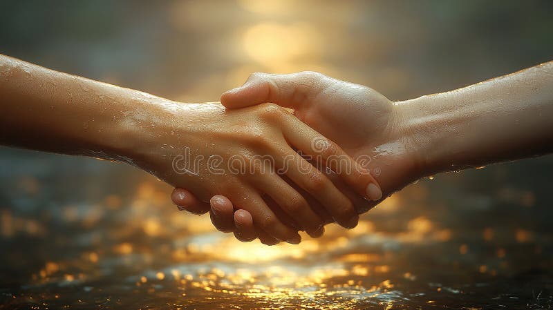 Two Hands Clasped Together, a Symbol of Unity and Hope Stock ...